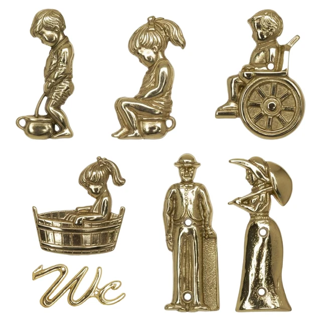 VINTAGE BATHROOM TOILET Wc Door Signs - Old Design - Retro Signs ...