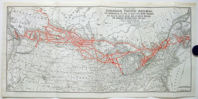 CANADIAN PACIFIC RAILWAY - Original 1924 Route Map. Vintage Railroad £ ...