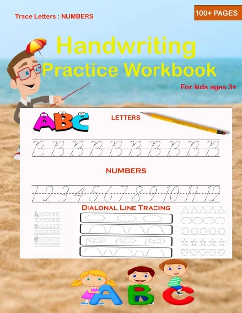 ALPHABET KINDER TRACE Letters: Numbers Handwriting Practice workbook ...