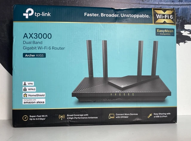TP-LINK AX3000 DUAL-BAND Gigabit Wi-Fi 6 Router - Archer AX55 FREE ...