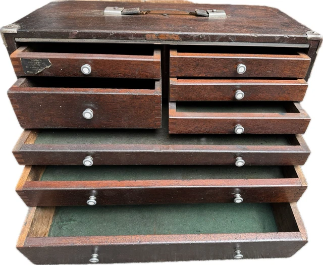 VINTAGE NESLEIN 8 drawer vintage engineers wooden tool box, Toolmakers ...