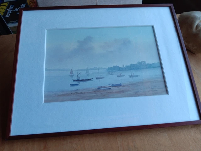 TRÈS BELLE AQUARELLE encadrée Golfe du Morbihan Raoul Decker EUR 74,00 - PicClick FR