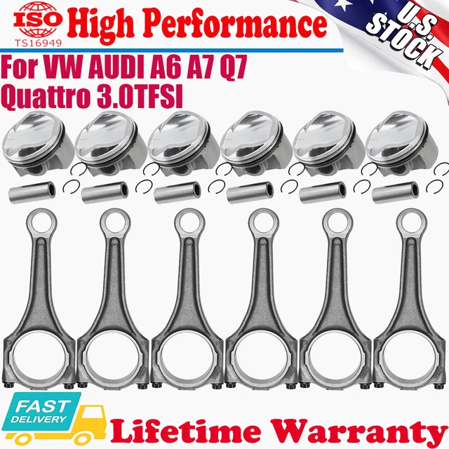 PISTON RINGS+ CON Rod Set For VW Tourage AUDI A6 A7 Q7 A8 Q5 Quattro 3 ...