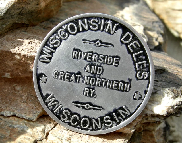 OLD WISCONSIN DELLS, WI "RIVERSIDE & GREAT NORTHERN RAILWAY" RAILROAD ...