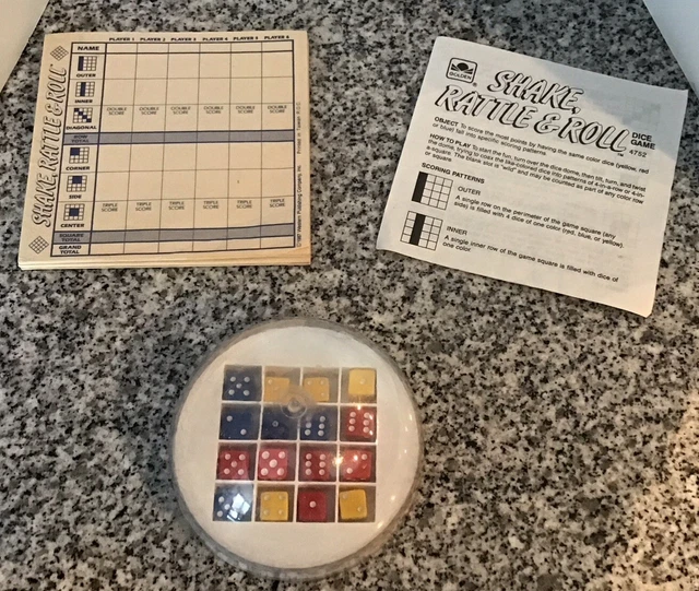 VINTAGE GOLDEN 4752 Shake Rattle Roll Dice Game 1987 Western Publishing ...