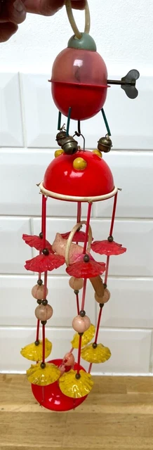 VINTAGE CELLULOID WIND-UP Mobile Toy Japan kitsch Bird & Doll £38.00 ...