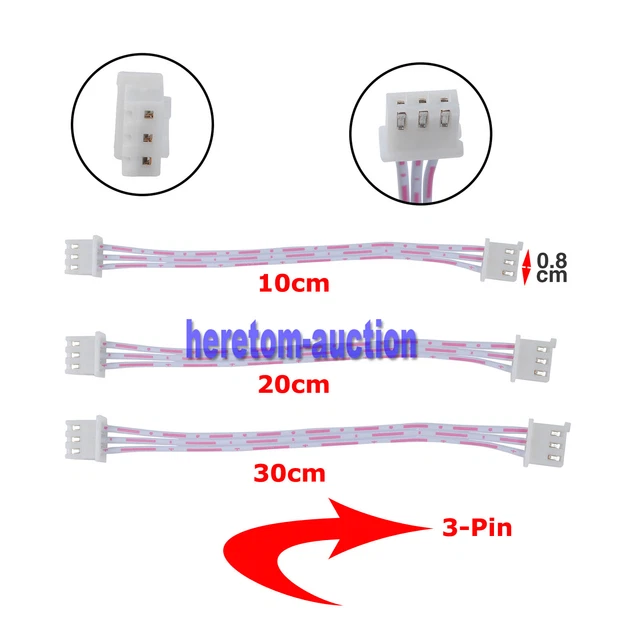 3-PIN 2.54MM PITCH Female to Female JST-XH Connector Cable Wires $4.95 ...