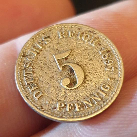 ANTIQUE GERMANY DEUTSCHES Reich coin 5 pfennig 1897 $18.00 - PicClick CA