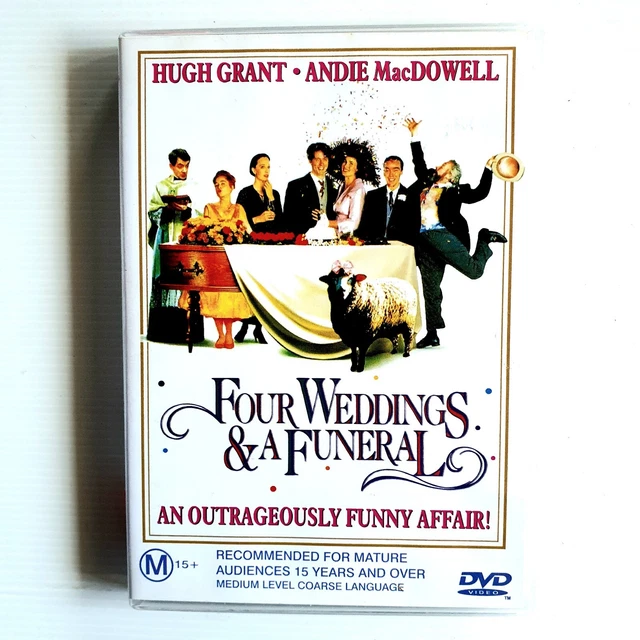 FOUR WEDDINGS & A Funeral DVD Romance, Comedy, Hugh Grant, Region 2/4 ...