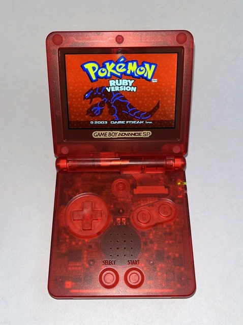 GAMEBOY ADVANCE SP, Backlit IPS V5 Screen Mod, With Clear Red Shell £ ...