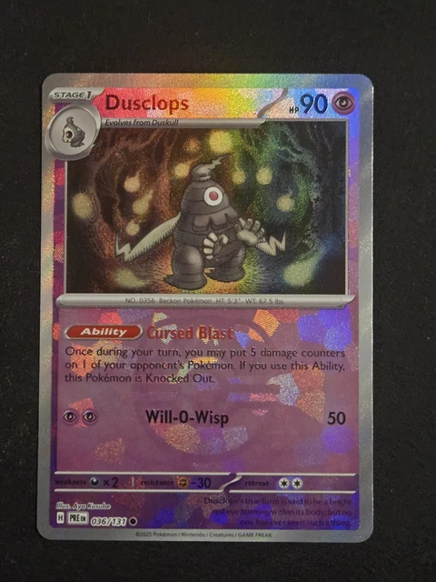 POKEMON TCG PRISMATIC Evolutions Dusclops Masterball 036/131 English ...
