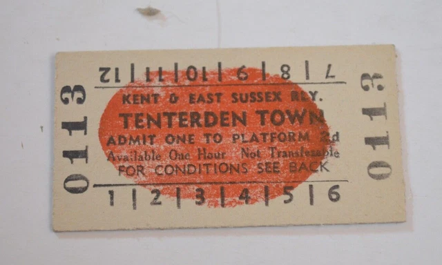 RAILWAY PLATFORM TICKET Southern Railway Tenterden Town EUR 3,55 ...