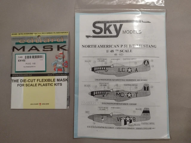 SKY MODELS 1/48 P-51 Mustang Decal Sheet and Mask Set £5.00 - PicClick UK