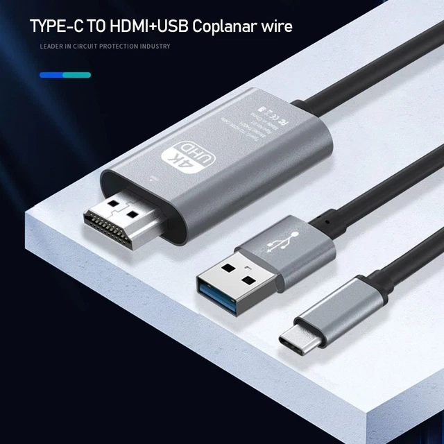 1080P LAPTOP PROJECT Projection Wire Adapter Cable 4K HD Cable Type-C ...