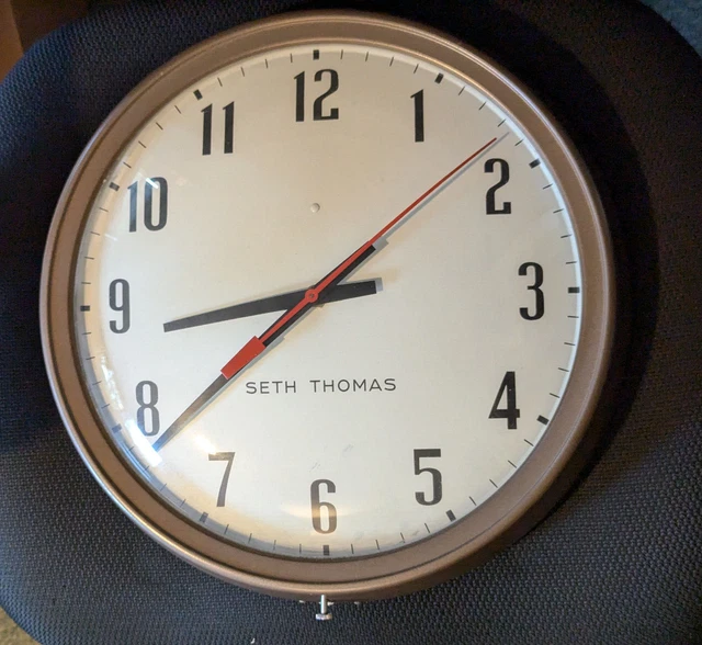 VINTAGE SETH THOMAS Electric School Clock Model SS18D "Manager" Working ...