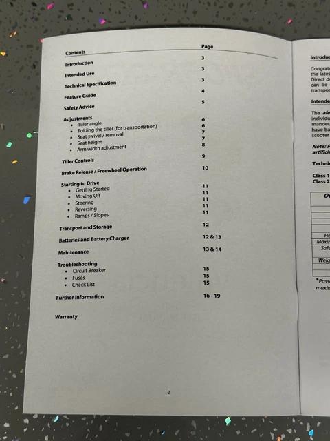 SHOPRIDER VALENCIA MOBILITY Scooter Owner’s Manual Instructions Guide £ ...
