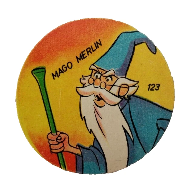 VINTAGE 1964 MERLIN Magician Disc Card Argentina Figuritas Mickey Club ...