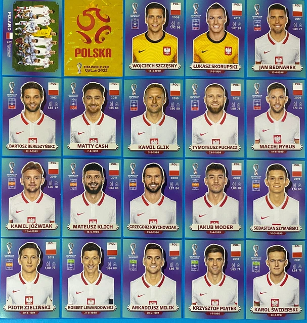 PANINI WORLD CUP Qatar 2022 Team Polska Complete POL1-POL20 Figure £12. ...