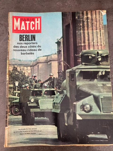 PARIS MATCH N°646 du 26 août 1961 - Le mur de Berlin G58 EUR 3,50 ...