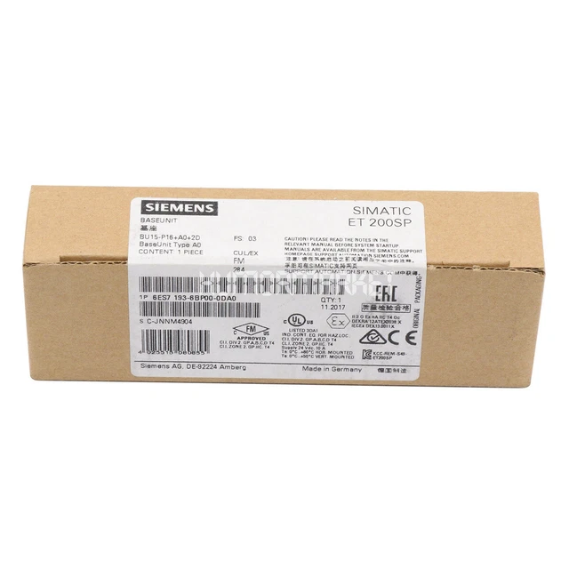 ONE SIEMENS 6ES7193-6BP00-0DA0 Base Unit 6ES7 193-6BP00-0DA0 $34.00 ...