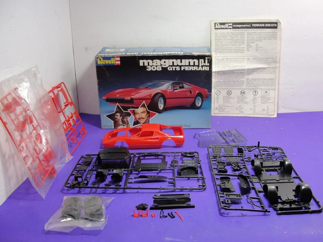 REVELL MAGNUM P.I. GTS Ferrari 1/24 Model Car Kit Open Box 1982 Vintage ...