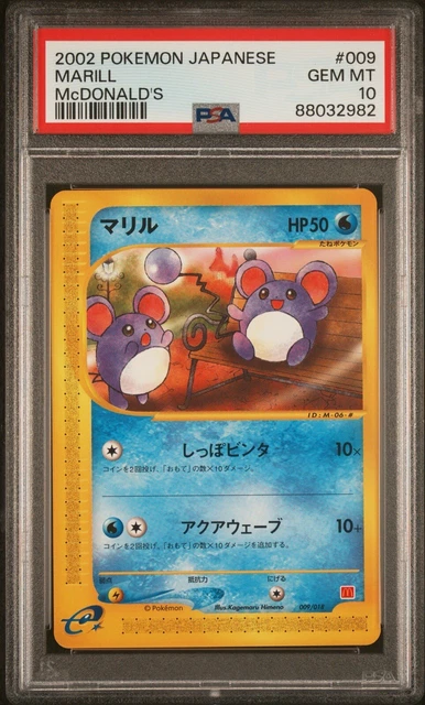 PSA 10 MARILL McDonald's Promo Japanese Pokemon Card 009 GEM MINT 2002 EUR 59,15 - PicClick IT