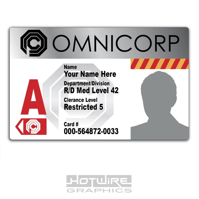 PERSONALISED PRINTED NOVELTY ID- Omnicorp OCP Card Pass (Robocop FILM ...