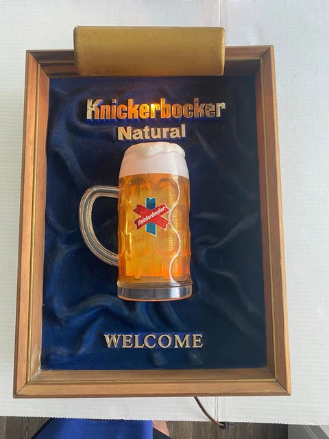 VINTAGE KNICKERBOCKER BEER Bubbling Lighted Sign 1971 with Emblem ...