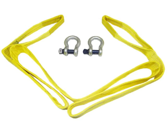 HEAVY DUTY TOW Strap 9 Ton 4 Metre with Shackles (9T 4M Recovery Towing ...