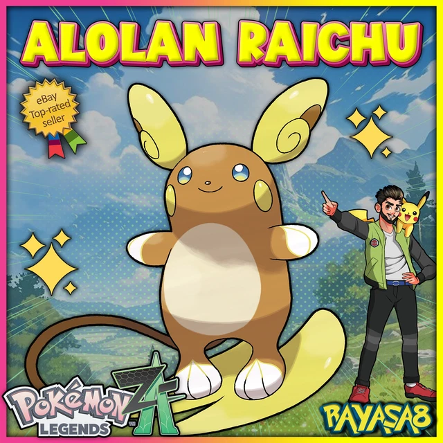 ALOLAN RAICHU POKMON Legends ZA 6IV Best Stats Battle Home🌟 Shiny/Non ...