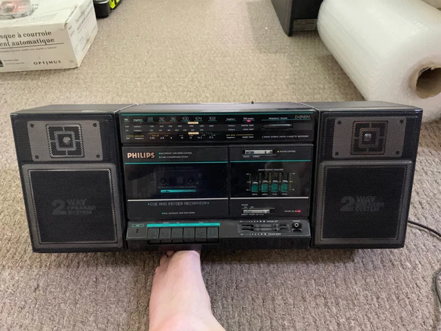 VINTAGE PHILIPS D8484 4 Band Cassette Deck Sound System Boombox ...
