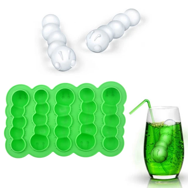 ICE ROD CUBES Molds Lollies Caterpillar Shaped Tray Novelty Pudding ...