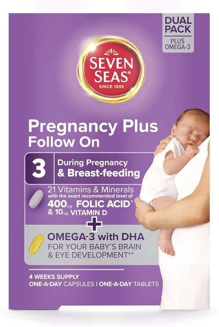 SEVEN SEAS PREGNANCY Plus Follow On, 4 Weeks Supply - 56 Capsules £8.95 ...