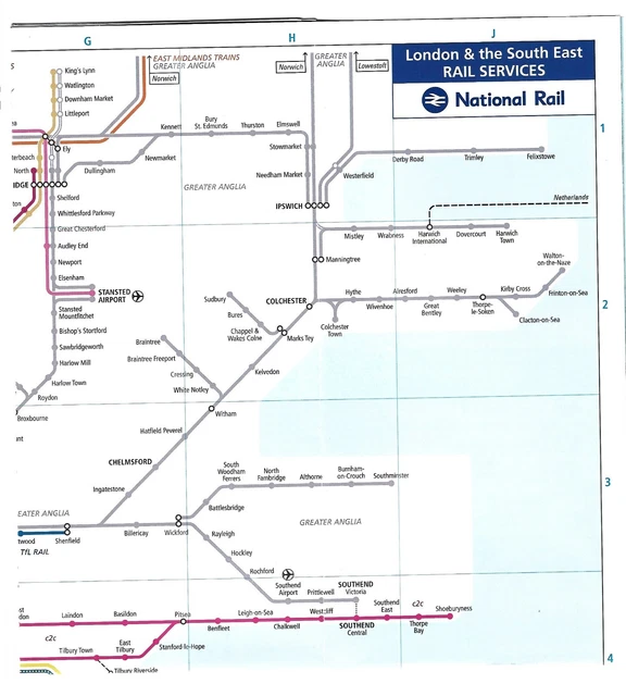 LONDON AND SOUTH East Rail Network Map December 2018 New National Rail ...