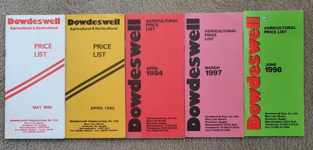 DOWDESWELL PRICE LISTS X 5 - Lot 1 £10.00 - PicClick UK