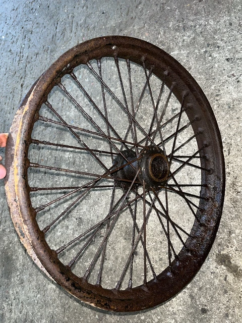 VINTAGE RIGID MOTORCYCLE Girder Fork Front Wheel Hub BSA? Triumph ...