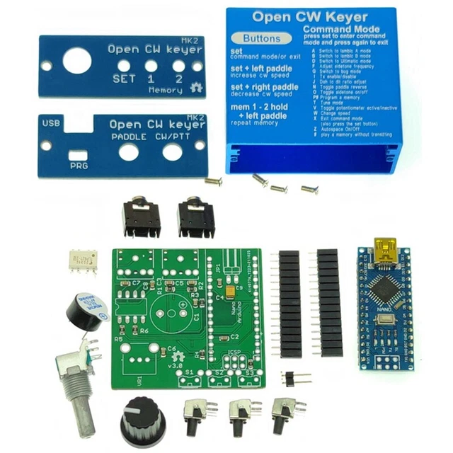OPEN CW KEYER MK2 KIT with Metal Case CW Keyer MK2 KIT CW Speed ...