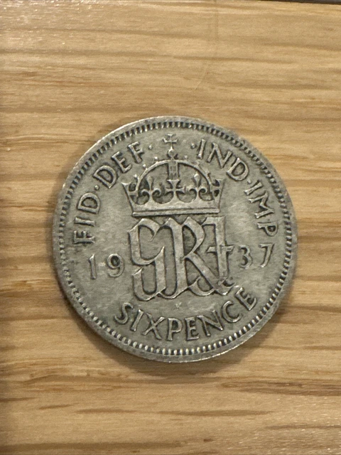 SIXPENCE KING GEORGE Vi - Year 1937 - Silver - Coin Great Britain Uk £2 ...