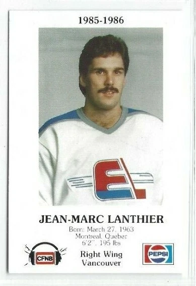 1985-86 FREDERICTON EXPRESS (AHL) Jean-Marc Lanthier EUR 2,22 - PicClick FR