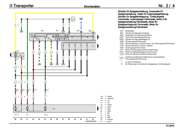 VW TRANSPORTER T5 (10-15) schematics / circuit diagrams from 08.2009 ...