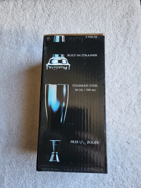 COCKTAIL SHAKER SET 24oz leak proof stainless steel/jigger/strainer new ...