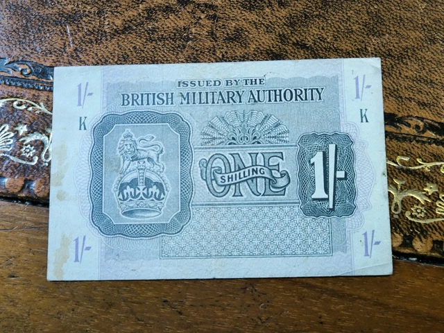 BRITISH MILITARY AUTHORITY War Issue One Shilling Banknote 1943 Ww2 ...