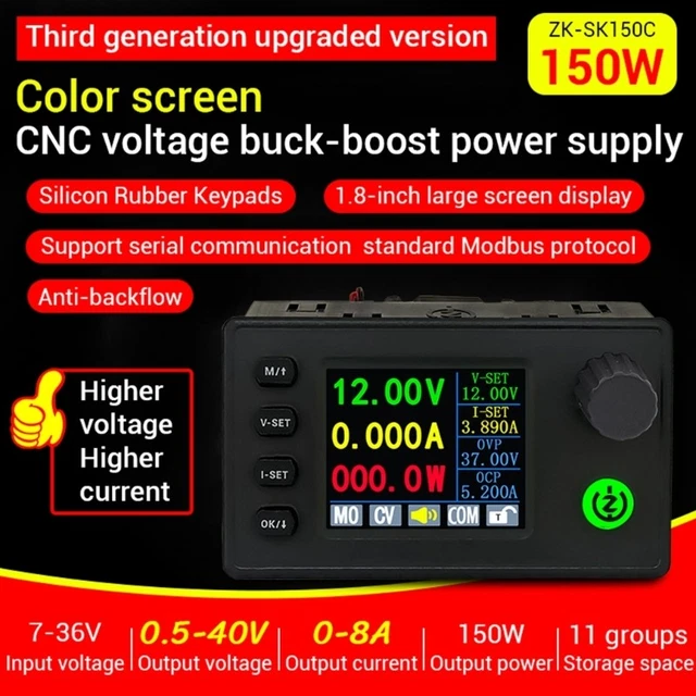 150W VOLTAGE REGULATED Power Supply 7-36V To 0.5-40V Voltage Regulator ...