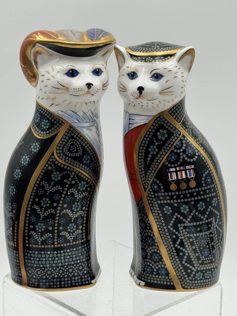 Royal Crown Derby Pearly King Queen Cats 8 456 73 Picclick Uk