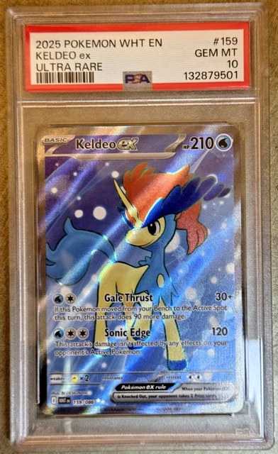 2025 POKEMON WHITE FLARE EN KELDEO ex ULTRA RARE #159 💎 PSA 10 £18.94 ...