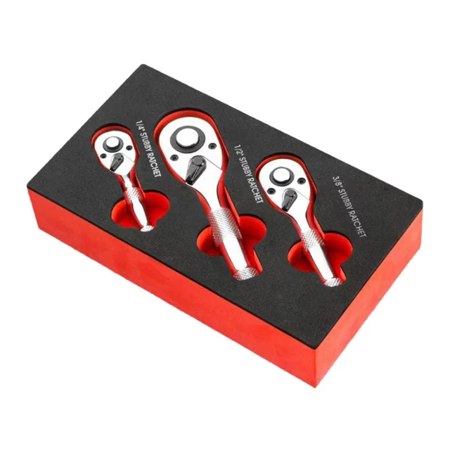 STUBBY RATCHET WRENCH Drive Socket Release Small Ratchet Set Rotator ...