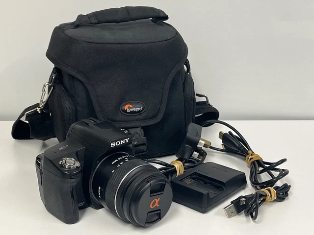 SONY ALPHA BLACK Digital Slr Camera Dslr-A290 Charger Cables & Carry ...