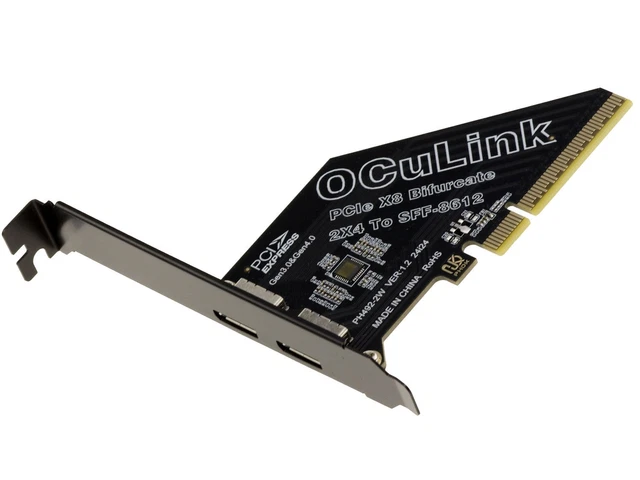 OCULINK SFF-8612 SFF-8611 PCIe Gen 4.0 x8 to 2-Port Controller Card $47 ...