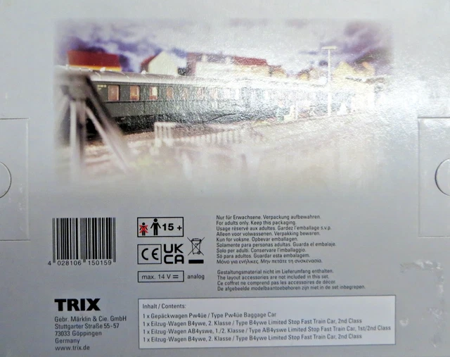 MINITRIX 15015 N Express Wagon Set DB 4-teilig Green Epoch III Mhi New ...