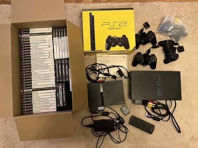 SONY PLAYSTATION 2 (PS2) Slim and Original Consoles Bundle With 46 ...